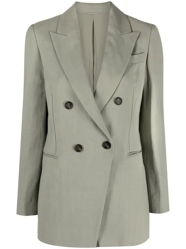 Brunello Cucinelli Double-breasted Tailored Blazer - Green