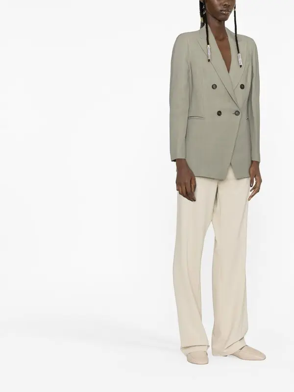 Brunello Cucinelli Double-breasted Tailored Blazer - Green