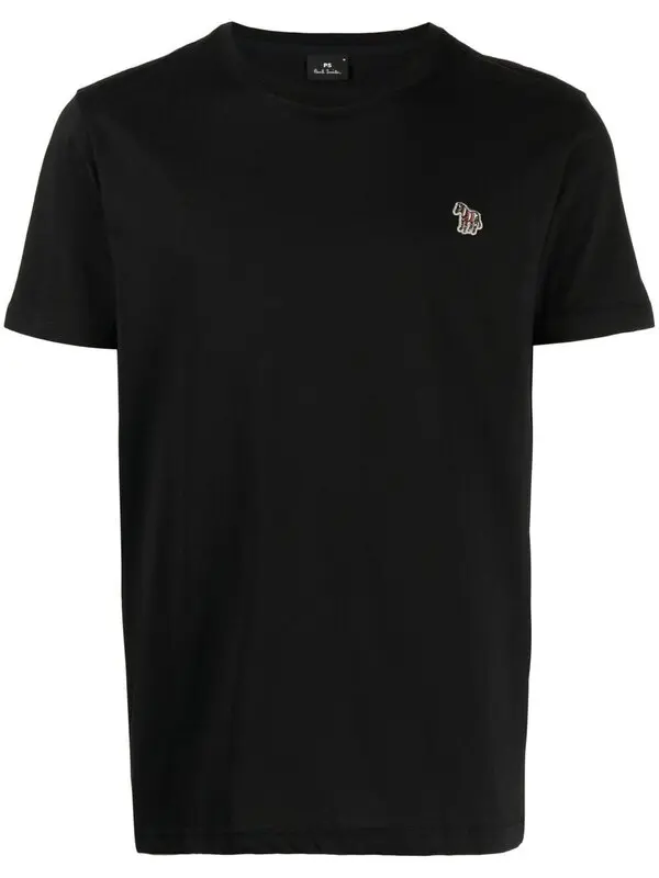 Paul Smith Zebra-patch Crew-neck T-shirt - Black