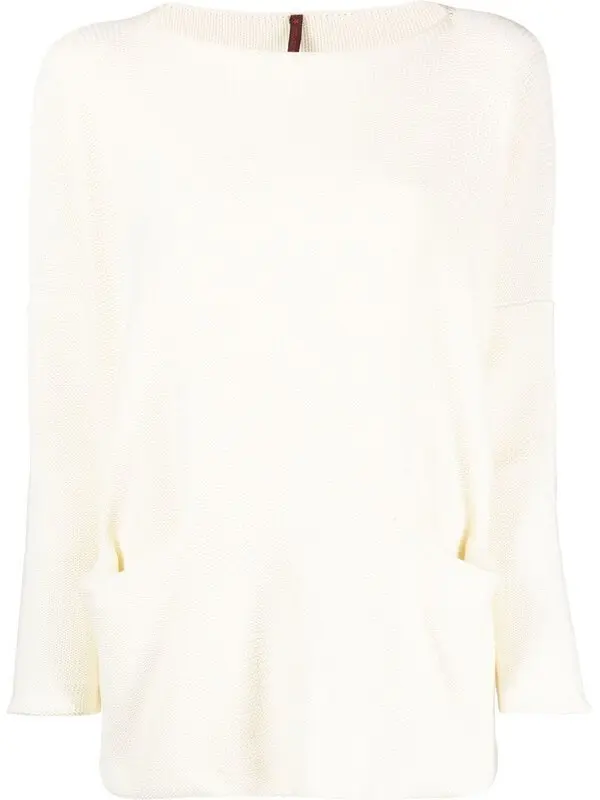 DANIELA GREGIS Open Pocket Boat Neck Jumper - Neutrals