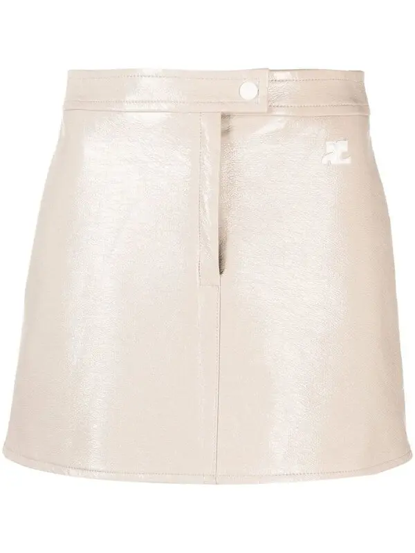 COURREGES Vinyl Mini Skirt - Neutrals
