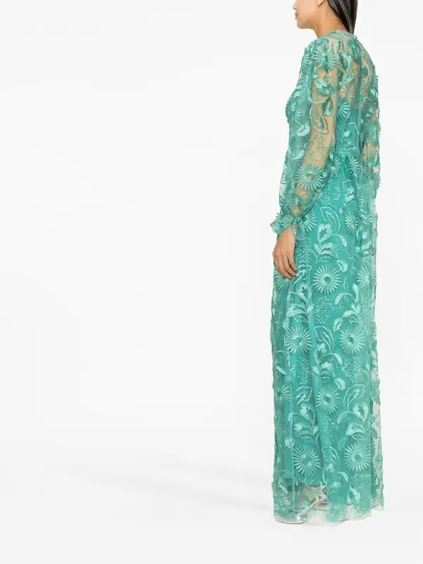 Alberta Ferretti Sunflower Macramé Gown
