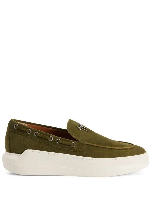 GIUSEPPE ZANOTTI Conley Suede Derby Shoes - Green