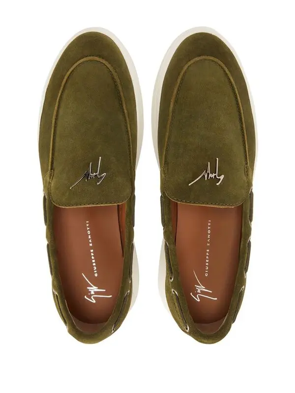 GIUSEPPE ZANOTTI Conley Suede Derby Shoes - Green