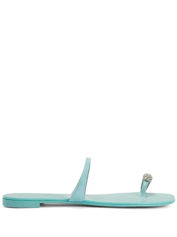 GIUSEPPE ZANOTTI Crystal-embellished Flat Sandals - Blue