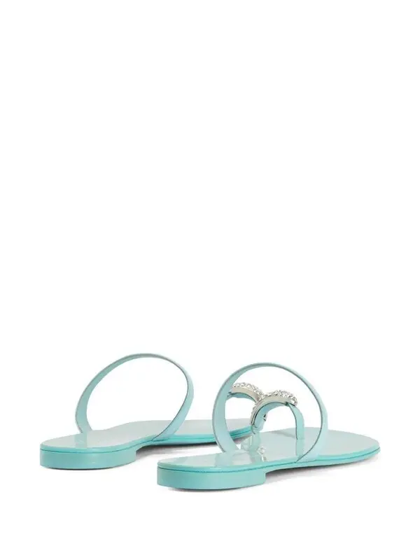 GIUSEPPE ZANOTTI Crystal-embellished Flat Sandals - Blue