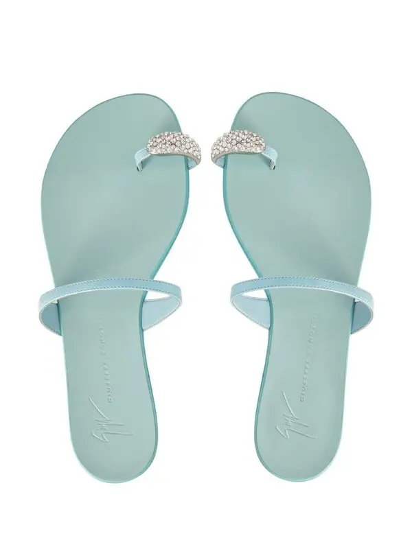 GIUSEPPE ZANOTTI Crystal-embellished Flat Sandals - Blue
