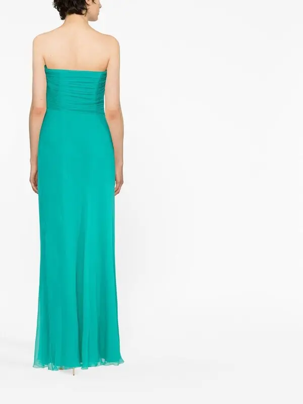 Alberta Ferretti Gathered Strapless Gown