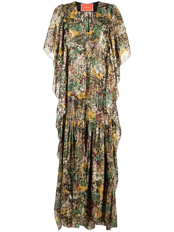 La DoubleJ Ruffled Jacquard Maxi Dress