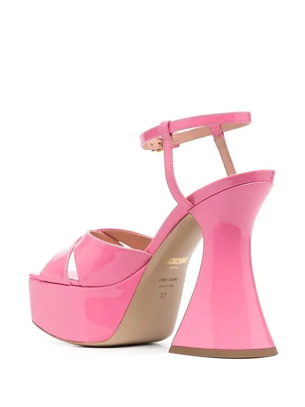 Moschino Patent Leather Platform Sandals - Pink