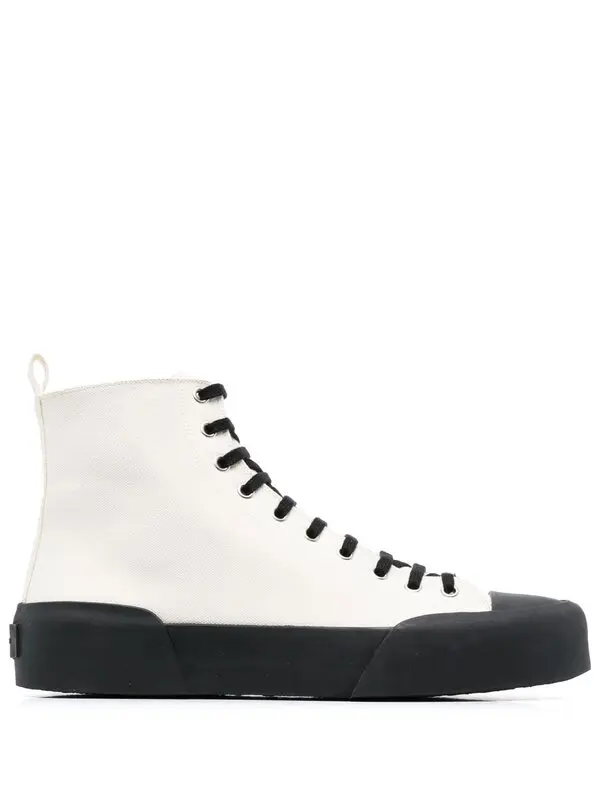JIL SANDER Two-tone High-top Sneakers - White