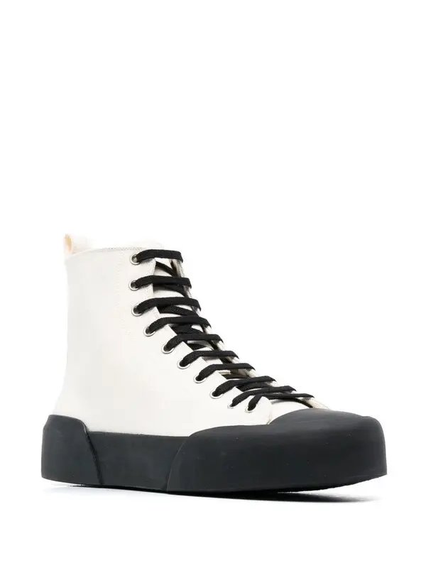JIL SANDER Two-tone High-top Sneakers - White