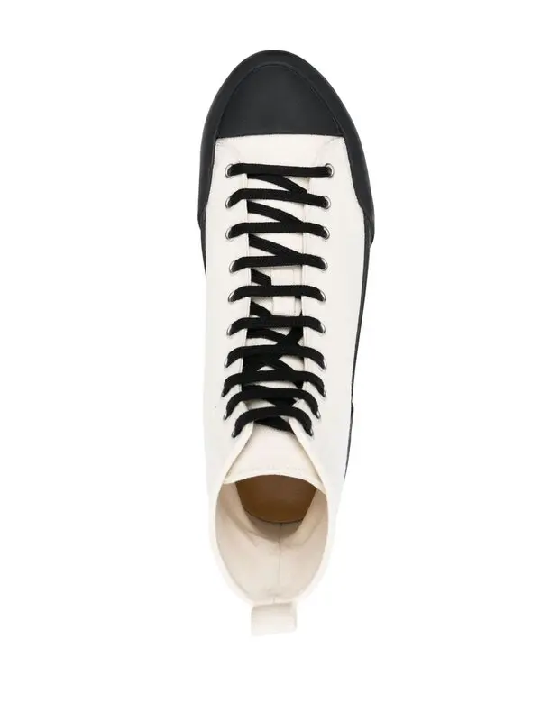 JIL SANDER Two-tone High-top Sneakers - White