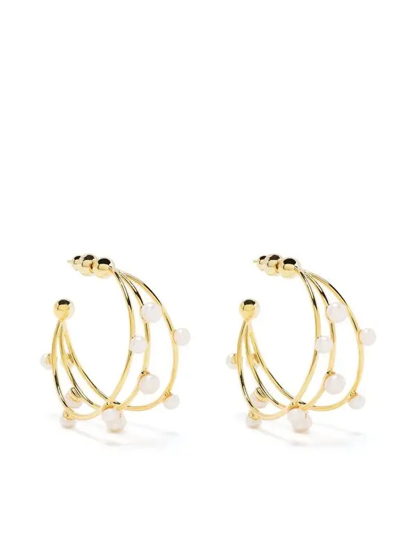 Cult Gaia Pearl-embellished Hoop Earrings - Gold