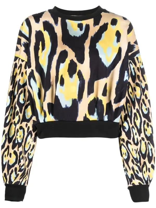 Roberto Cavalli Animal-print Cropped Sweatshirt