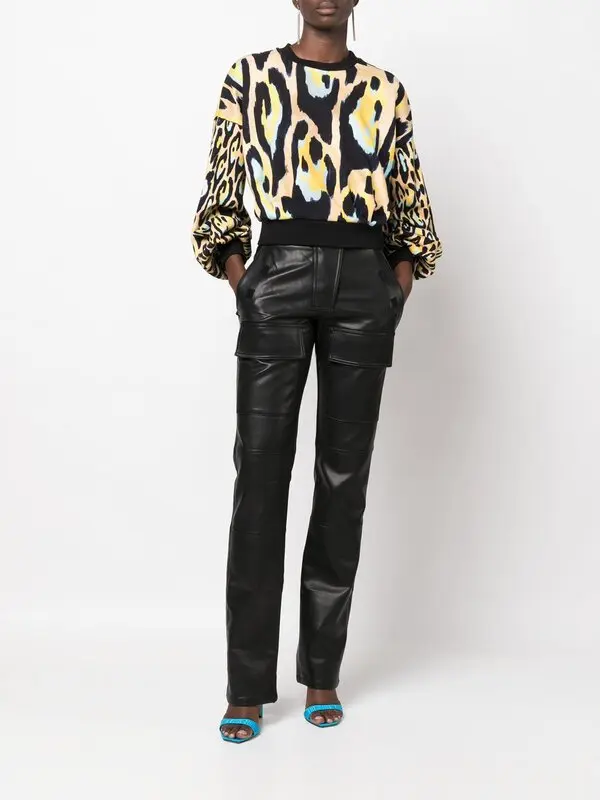 Roberto Cavalli Animal-print Cropped Sweatshirt