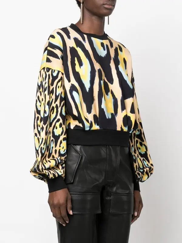 Roberto Cavalli Animal-print Cropped Sweatshirt