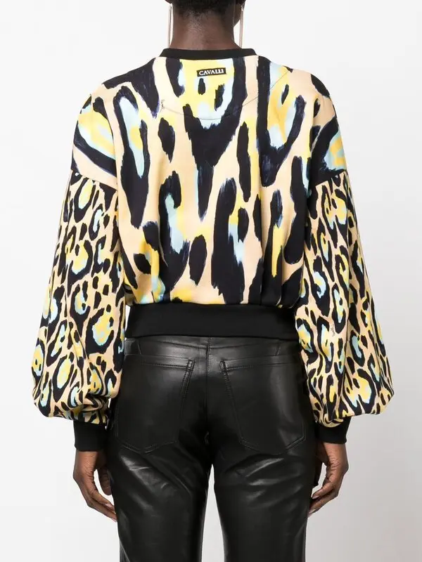 Roberto Cavalli Animal-print Cropped Sweatshirt