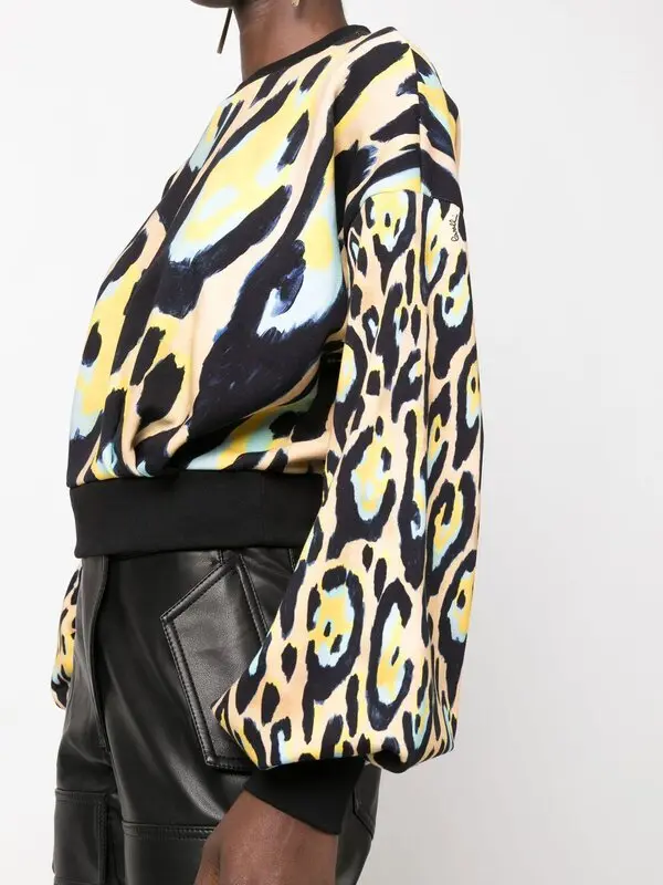 Roberto Cavalli Animal-print Cropped Sweatshirt