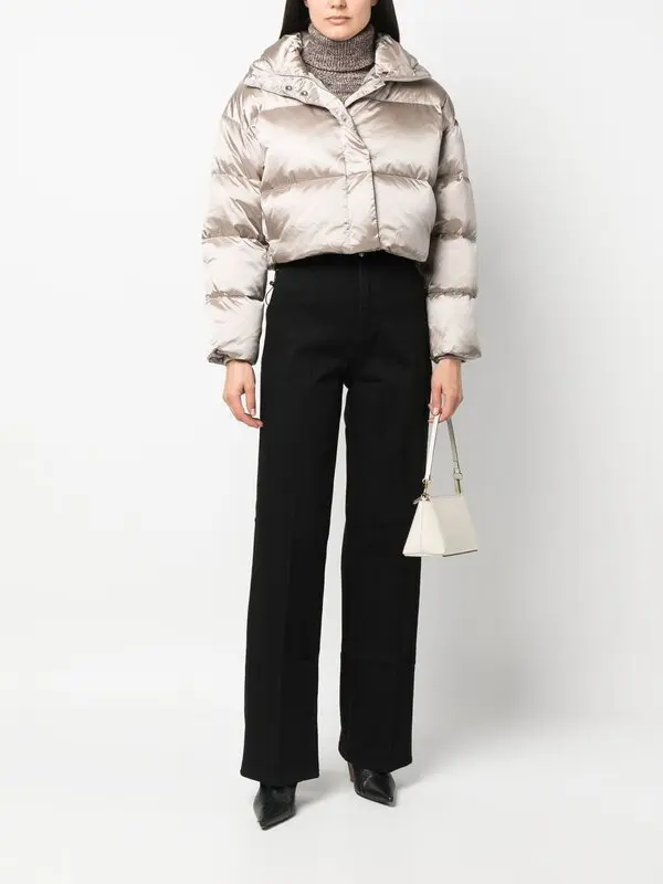Calvin Klein Cropped Puffer Jacket - Neutrals