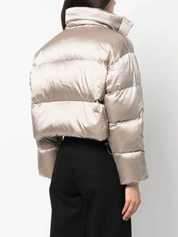 Calvin Klein Cropped Puffer Jacket - Neutrals