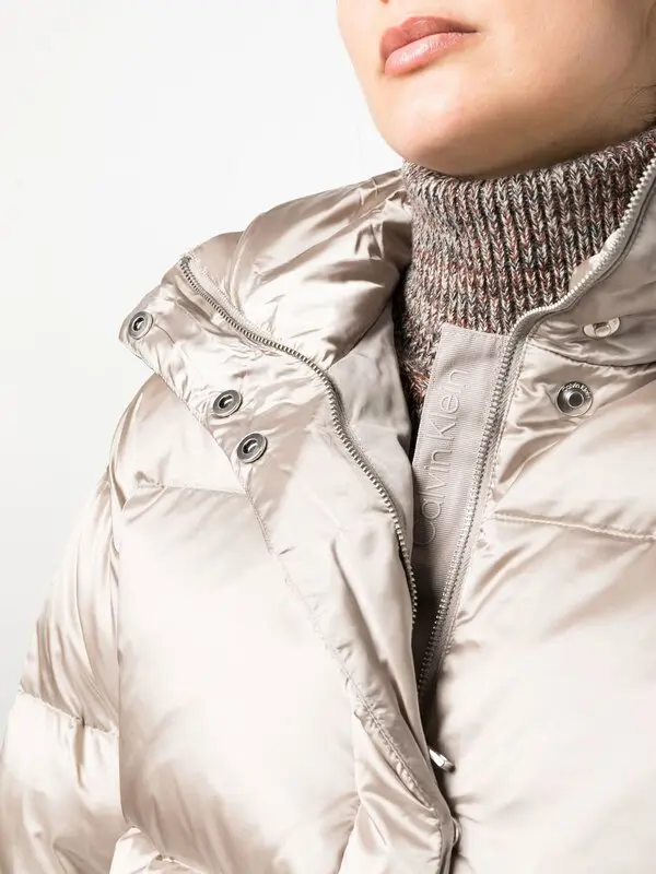 Calvin Klein Cropped Puffer Jacket - Neutrals