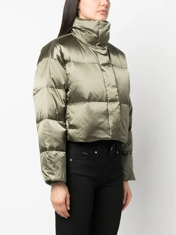 Calvin Klein Cropped Puffer Jacket - Green