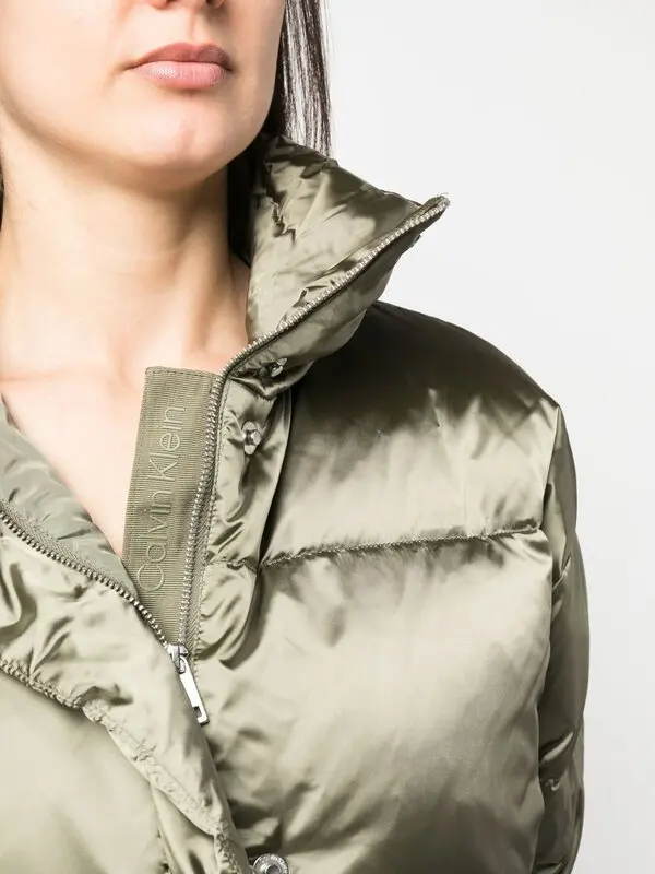 Calvin Klein Cropped Puffer Jacket - Green