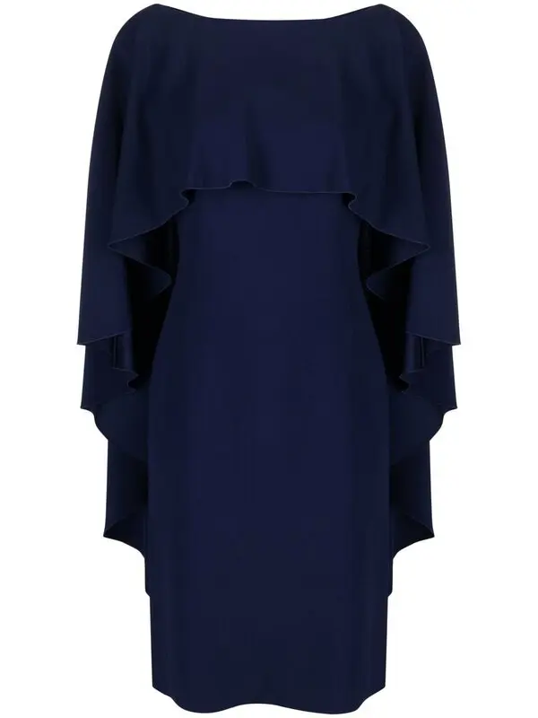 Alberta Ferretti Layered Cape Dress