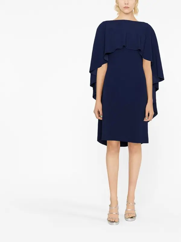 Alberta Ferretti Layered Cape Dress