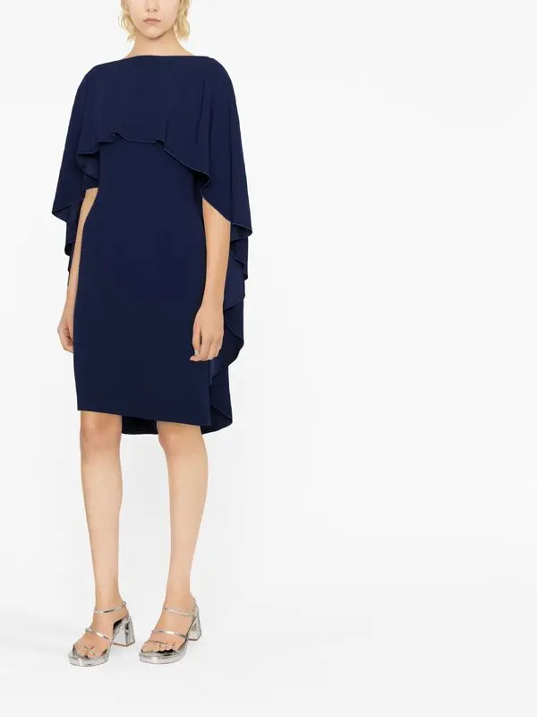 Alberta Ferretti Layered Cape Dress