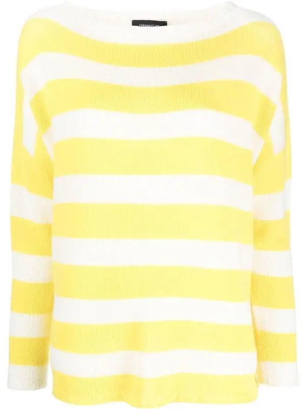 Fabiana Filippi Striped Cashmere Jumper - Yellow