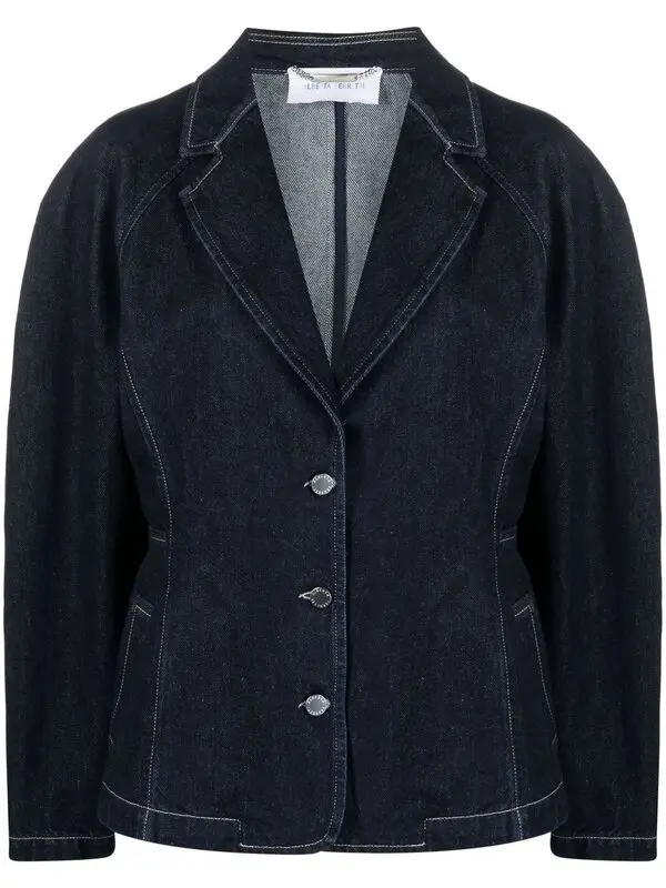 Alberta Ferretti Single-breasted Denim Blazer - Blue