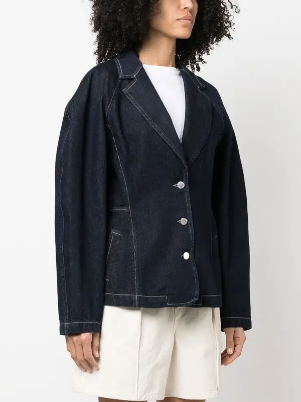 Alberta Ferretti Single-breasted Denim Blazer