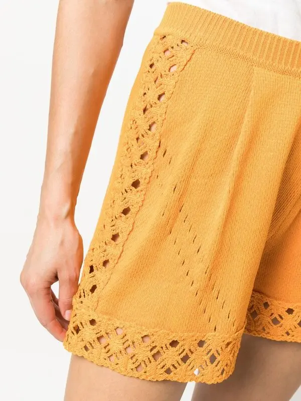 Alberta Ferretti Open-knit Shorts