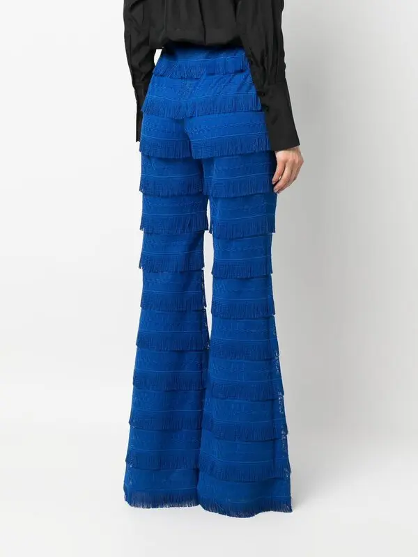 Alberta Ferretti Royal Fringe Detail Boot-cut Trousers