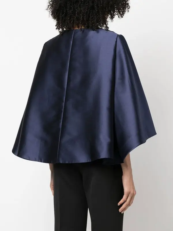 Alberta Ferretti Satin-trim Cropped Cape Jacket
