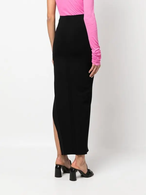 Rick Owens Thigh-high Slit Skirt - Black