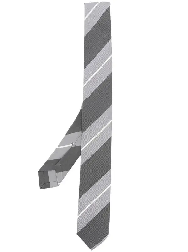 Thom Browne Diagonal Stripe Pattern Tie - Grey