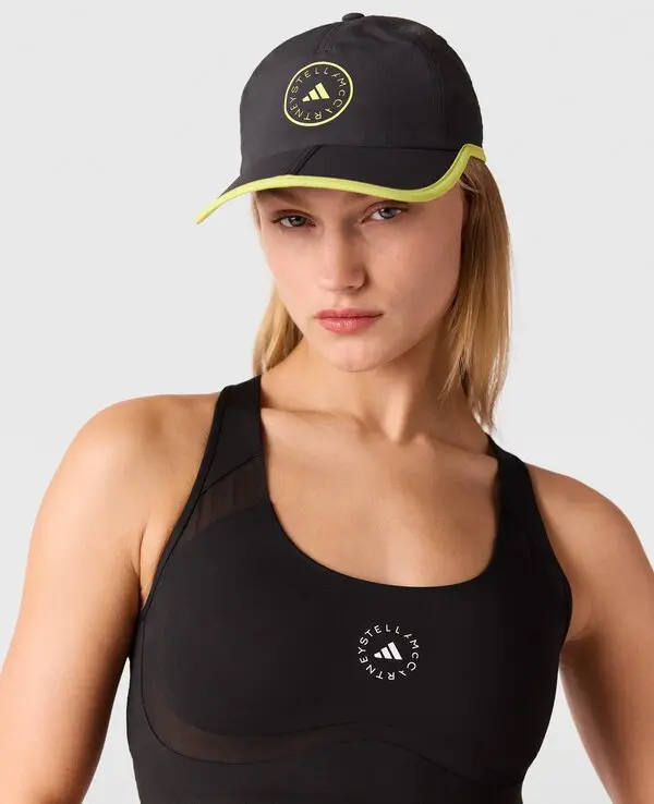 Stella McCartney Logo Baseball Cap - Black/bahia Glow Green