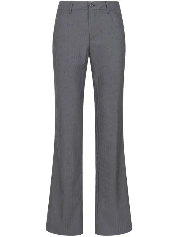 Etro Virgin-wool Straight Leg Trousers - Grey