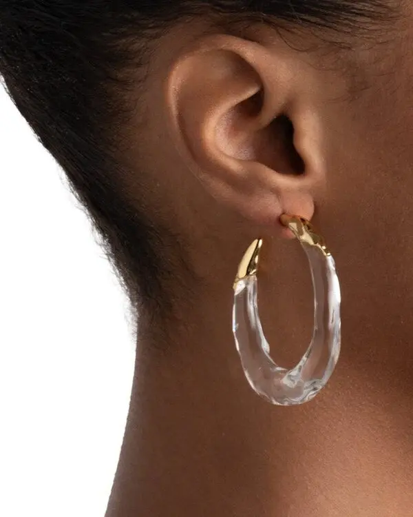 Alexis Bittar Lucite Molten Hoop Earrings - None