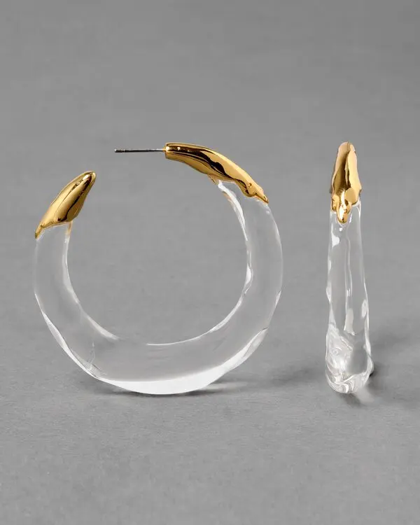 Alexis Bittar Lucite Molten Hoop Earrings - None