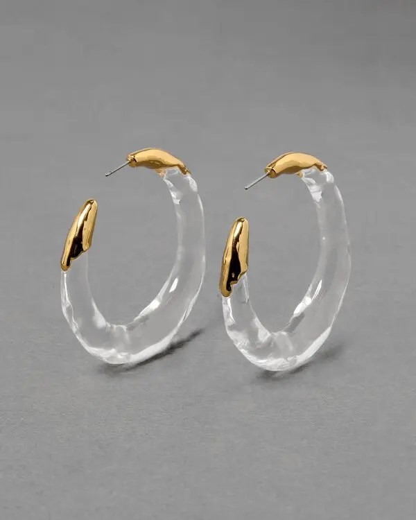 Alexis Bittar Lucite Molten Hoop Earrings - None