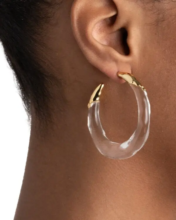 Alexis Bittar Lucite Molten Hoop Earrings - None