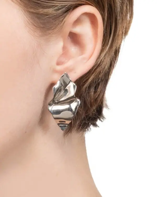 Alexis Bittar Crumpled Post Earrings - Silver