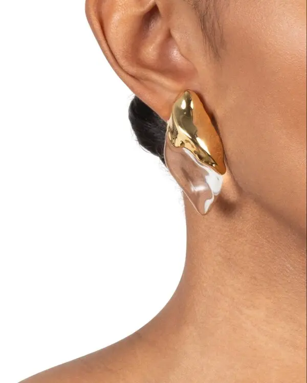 Alexis Bittar Lucite Molten Clip-on Earrings - Clear