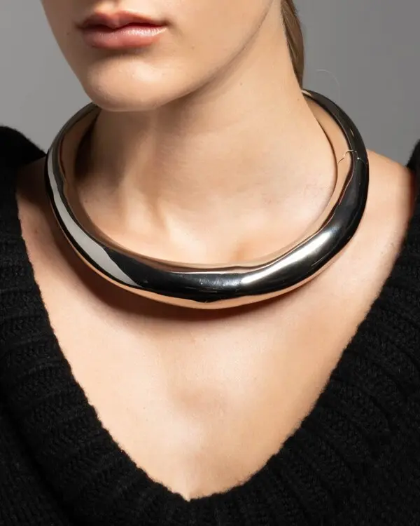 Alexis Bittar Metal Hinge Collar Necklace - Silver