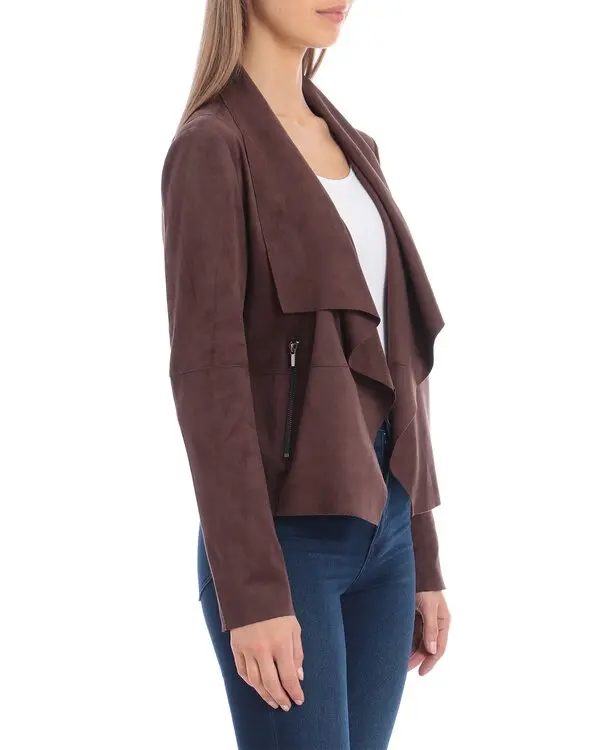 Bagatelle Faux-suede Drape-front Jacket