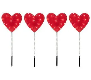 NORTHLIGHT 4ct Heart Valentine's Day Stakes Cle R Lights - One-color